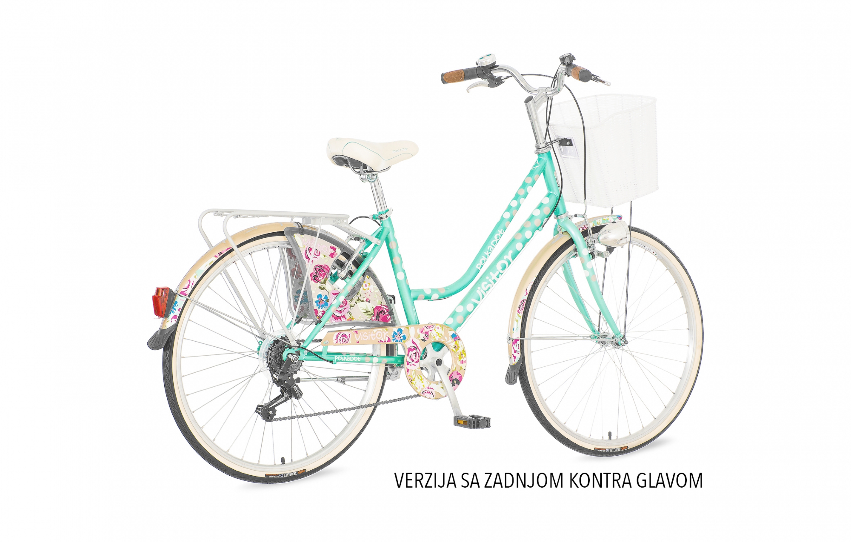 VISITOR POLKA DOT TIRKIZ BELA - FAM267 | Visitor bicikli Prodaja bicikala